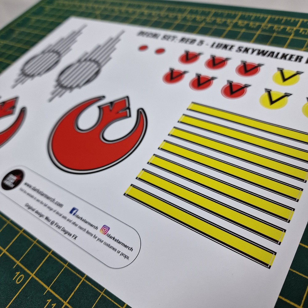 Helmet decal set - Star Wars 'Luke Skywalker' Red 5